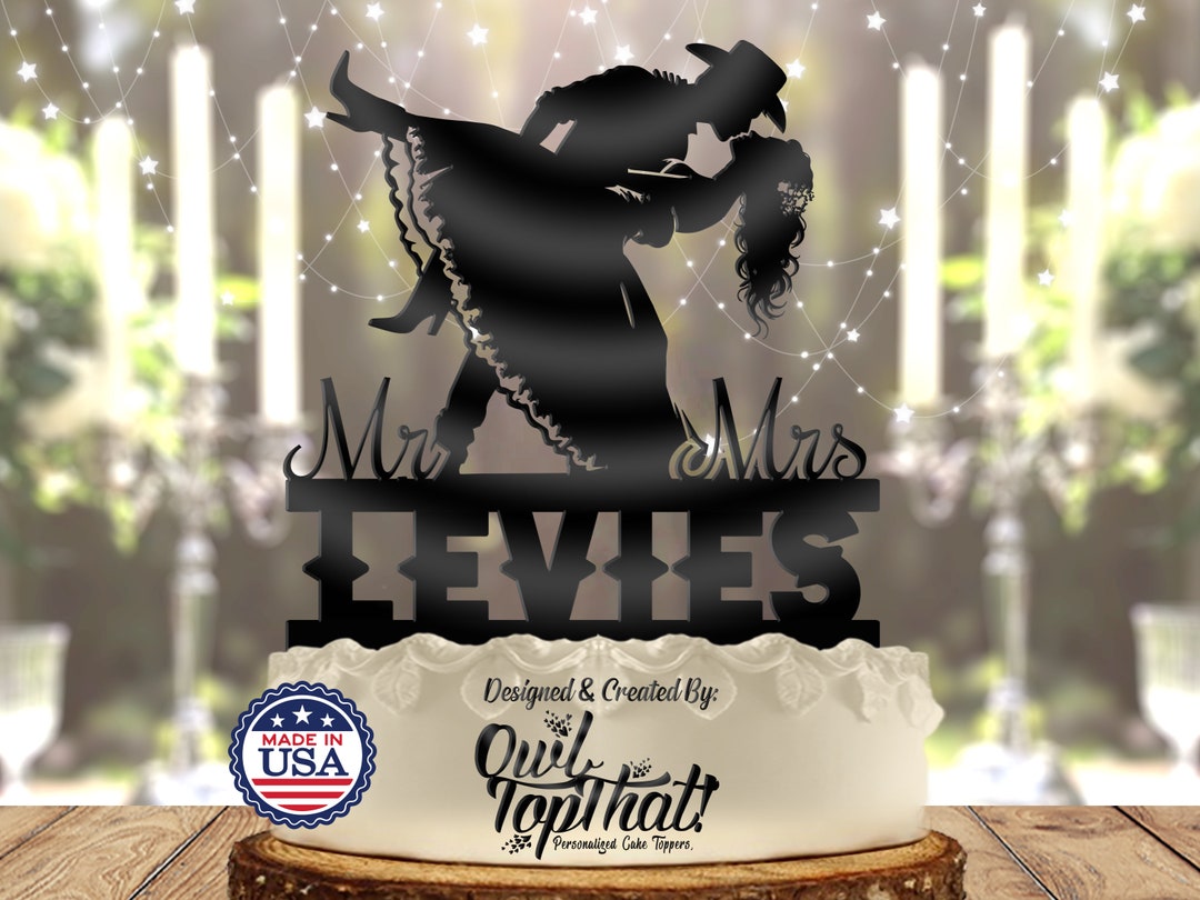 Cowboy Couple Western Dance Dip Kiss - Personalized Mr & Mrs - Western ...