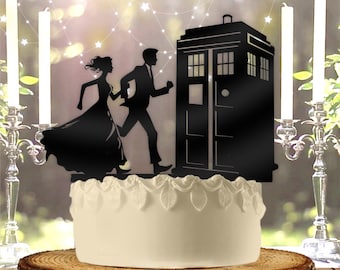 Running to the Police Call Box Wedding Cake Topper, Police Call Box ...