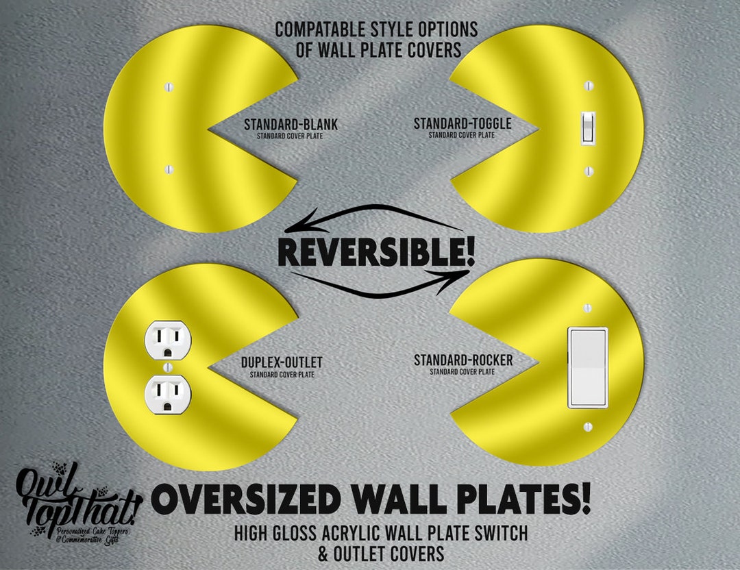 Retro Gamer Pac Oversized Wall Switch Cover Plate for Standard Size ...