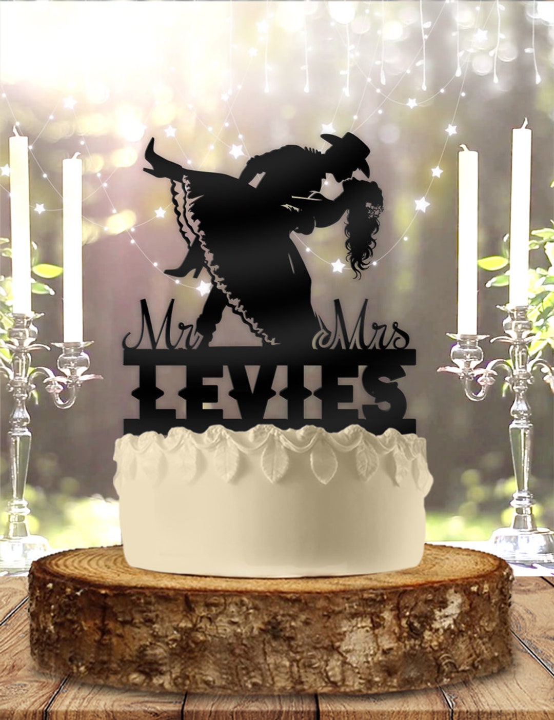 Cowboy Couple Western Couple Dance Dip Kiss Mr Mrs Name Personalized ...