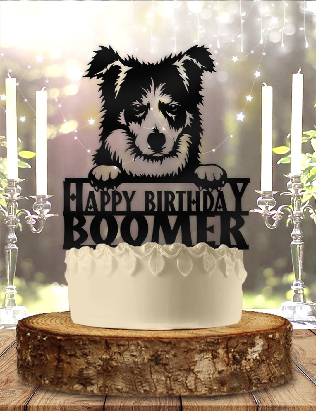Border Collie Dog Pet Personalized Birthday Cake Topper - Etsy