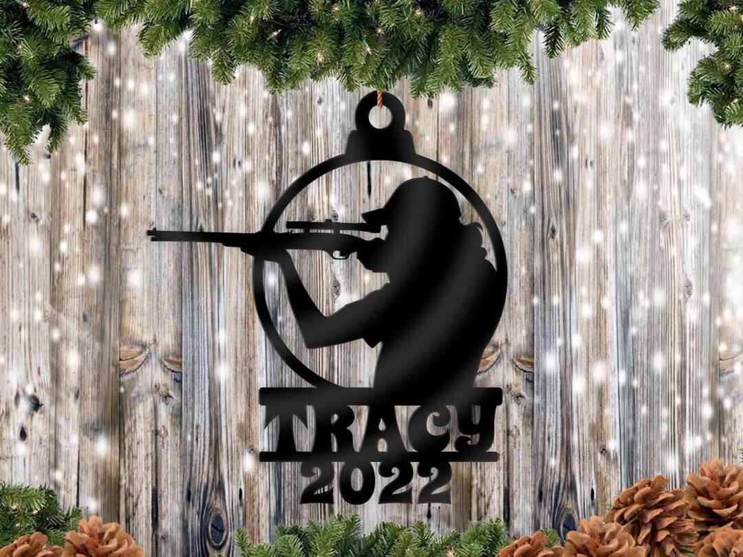 Personalized Hunting Shotgun Rifle Hunting Sportsman Christmas Ornament ...