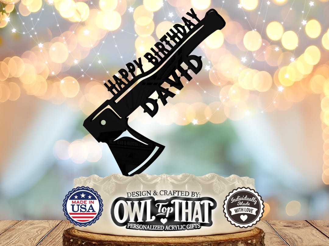 Axe Happy Birthday - Personalized Name - Lumberjack, Woodworker ...