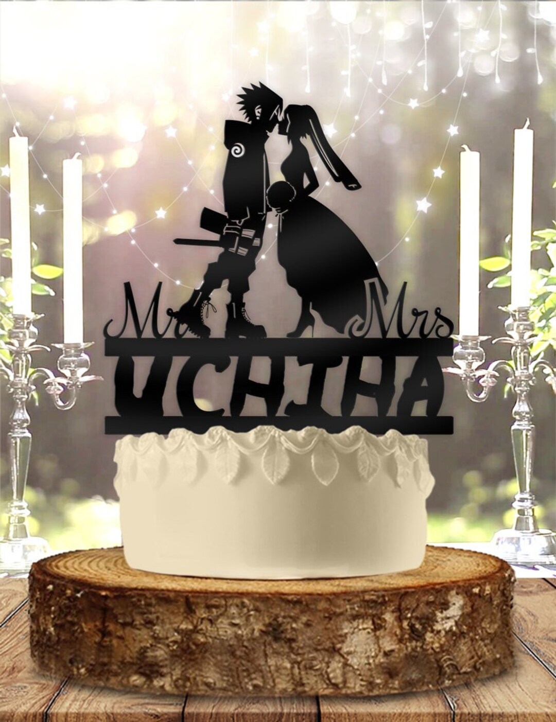 Anime Ninja Sasuke and Sakura Themed Custom Personalized Wedding Cake ...