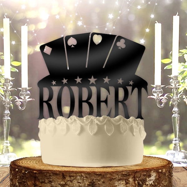 Playing Card Cake Topper - Etsy