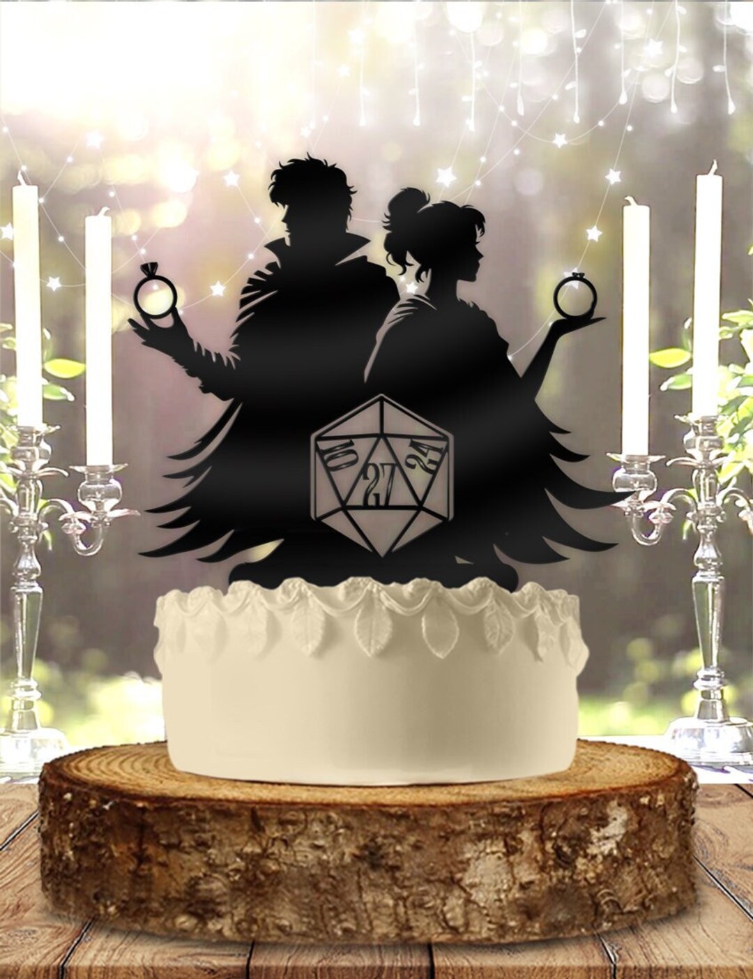 Dungeons & Dragons Couple D20 Dice With Date Personalized Wedding Cake ...