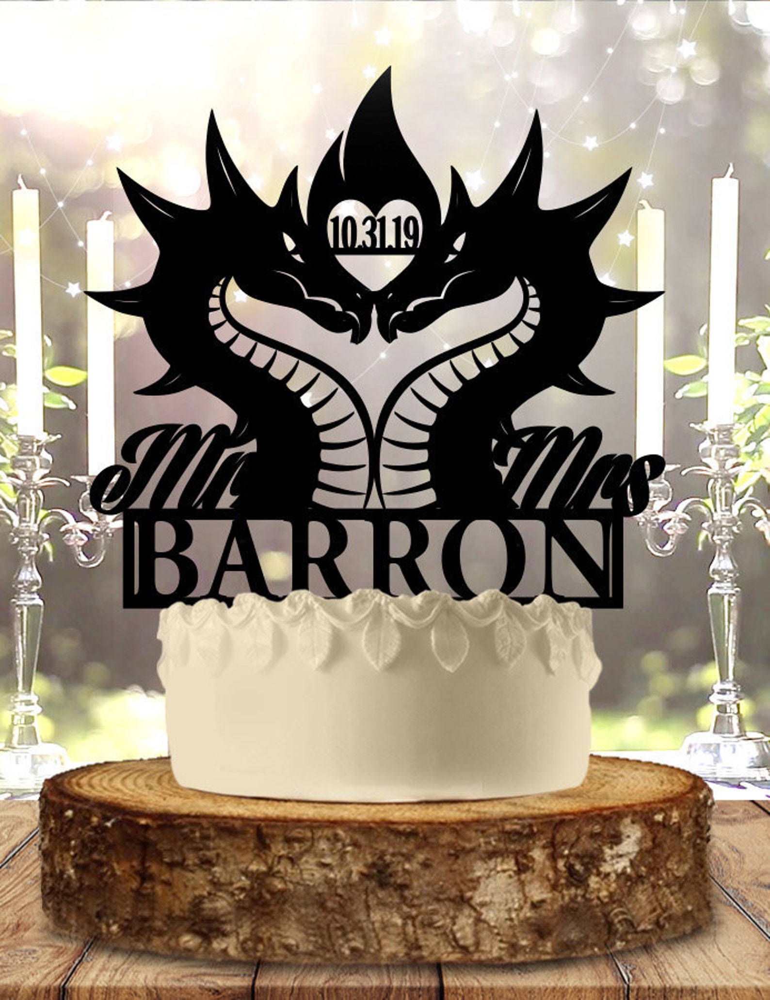 Dragons Personalized Wedding Cake Topper - Etsy