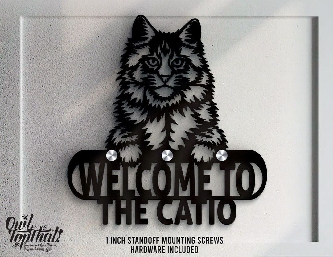 Catio Cat Breeds Welcome Personalized Room Door Sign Custom Name Sign ...