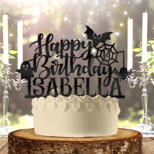Halloween Spooky Personalized Birthday Cake Topper - Etsy