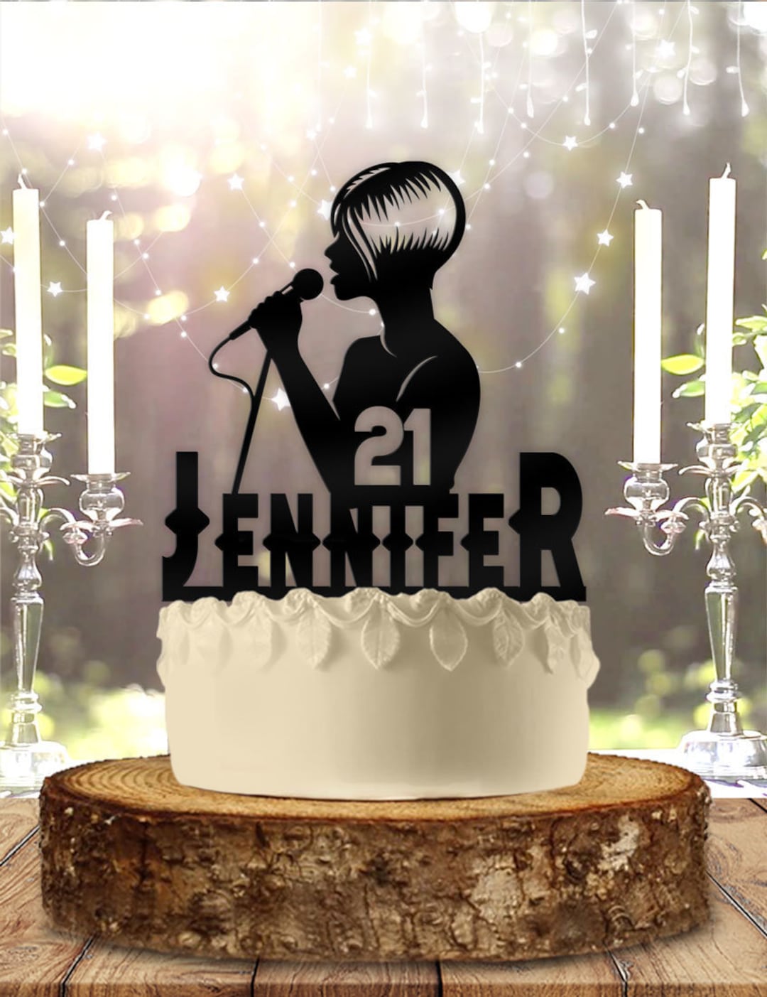 Female Singer Karaoke With Name and Age Personalized Birthday Cake ...