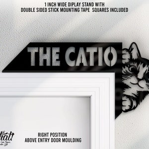 The Catio Cute Peeking Cat Personalized Door Topper Centered Left Right ...