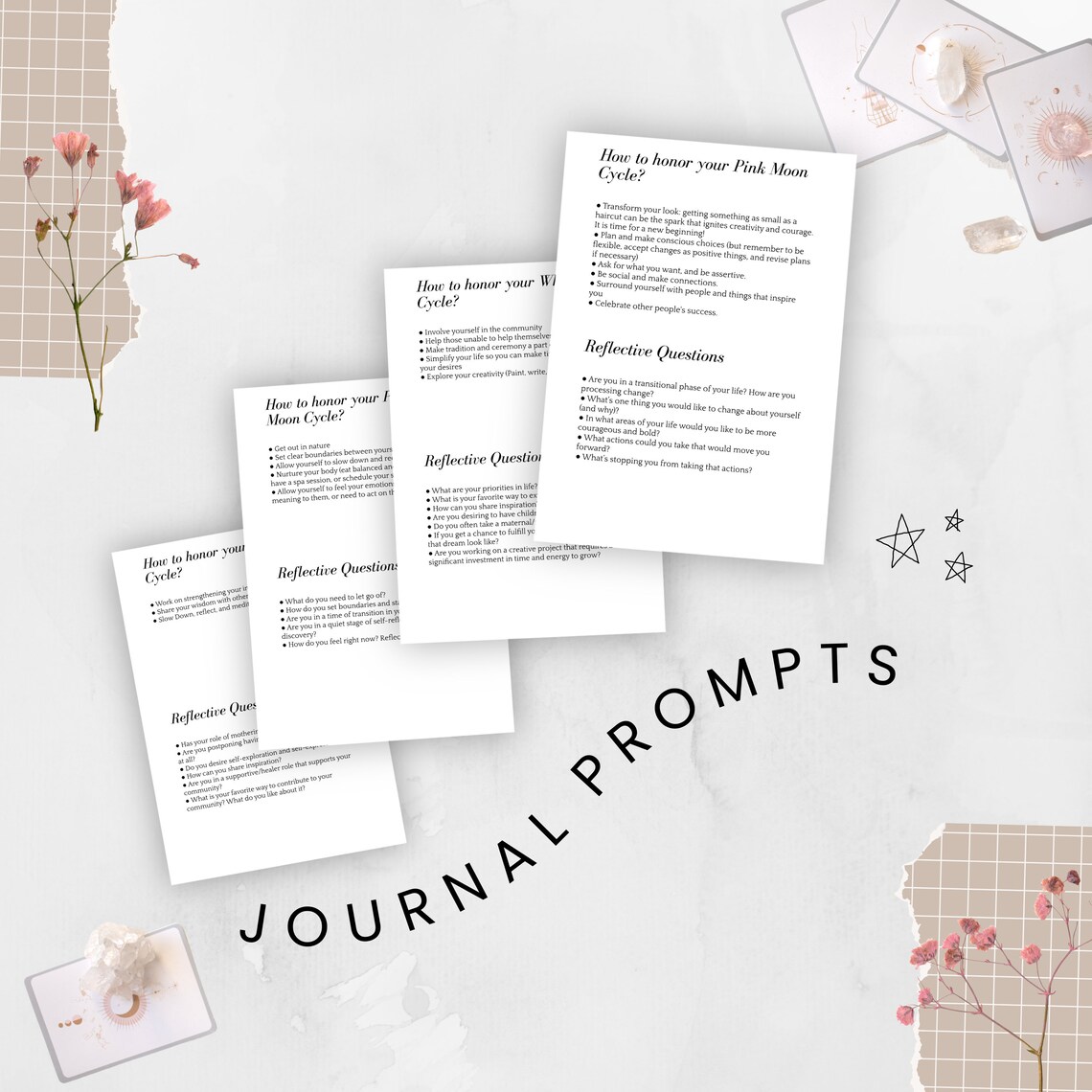 Sacred Bleeding Moon Journal White Moon Cycle Vs Red Moon Cycle Purple ...