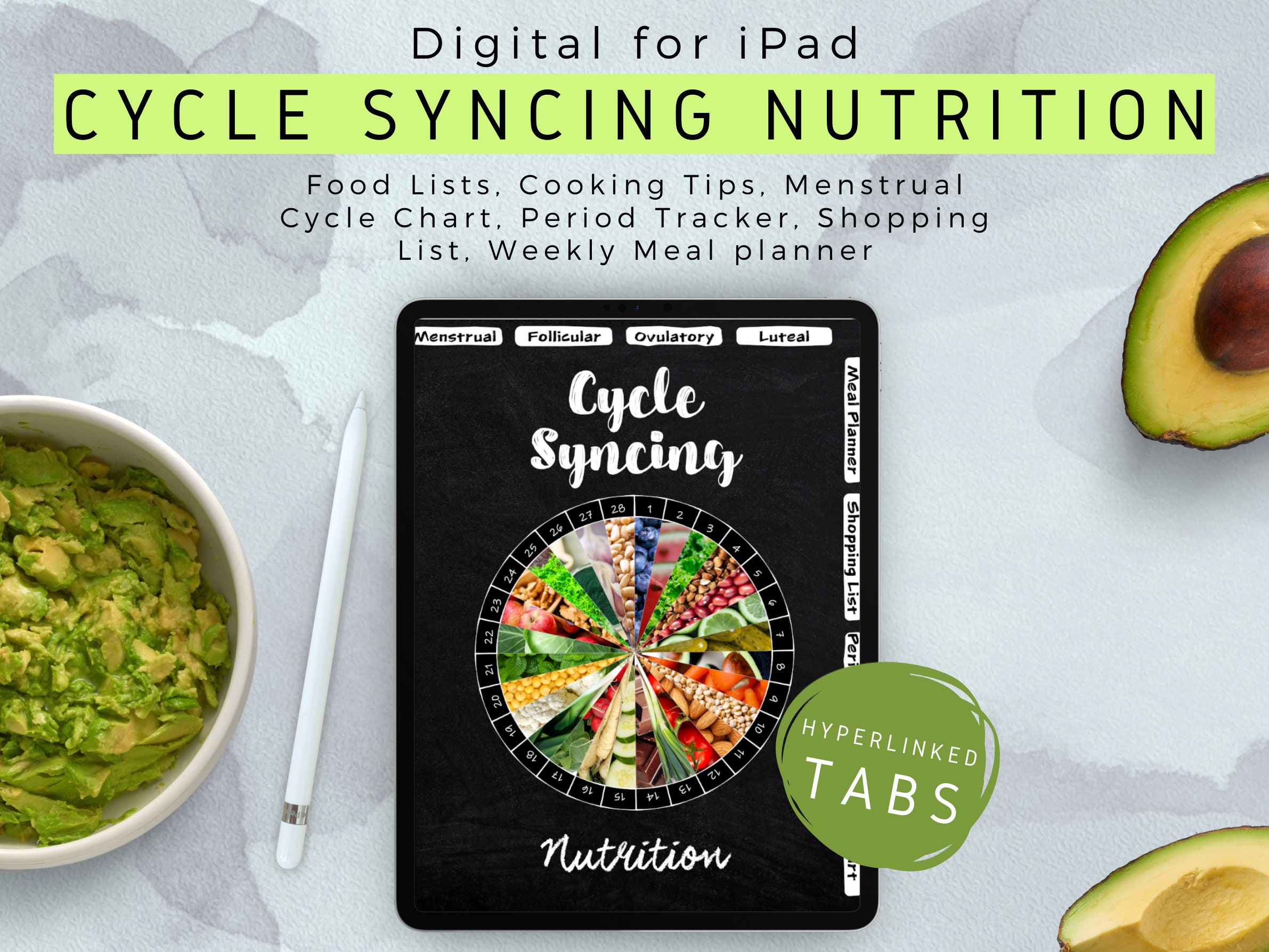 Cycle Syncing Nutrition Guide Digital for iPad Cycle Sync Food List - Etsy