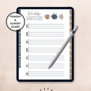 Gratitude Journal Digital Planner for iPad - Etsy