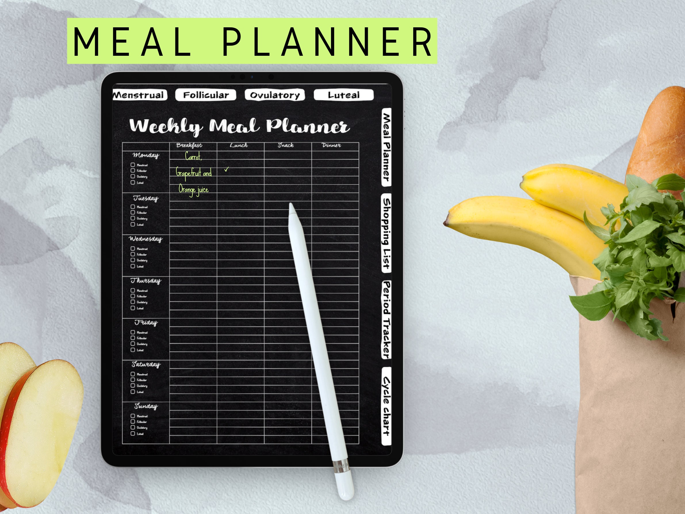 Cycle Syncing Nutrition Guide Digital for iPad Cycle Sync Food List - Etsy