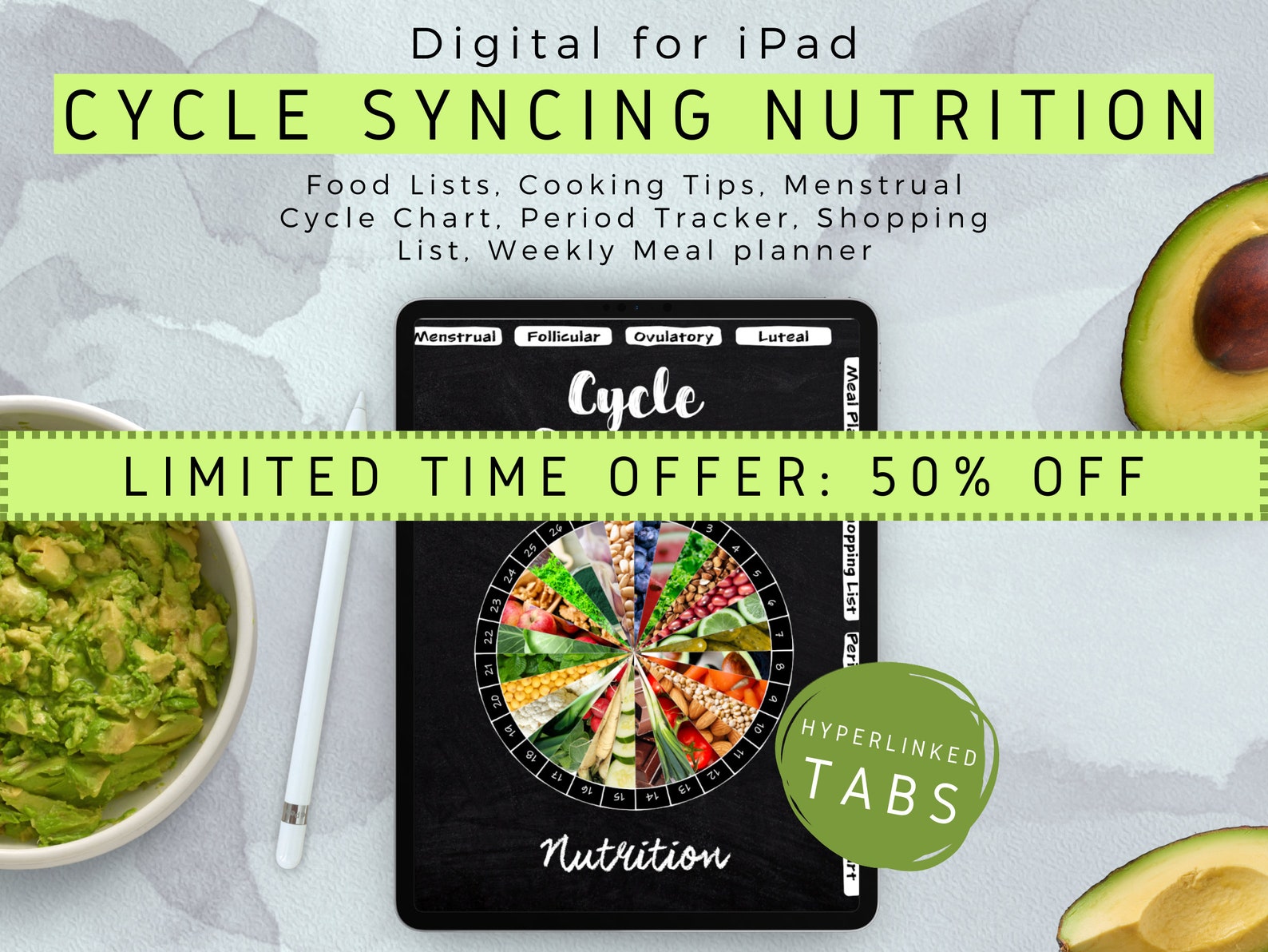 Cycle Syncing Nutrition Guide Digital for iPad Cycle Sync Food List - Etsy