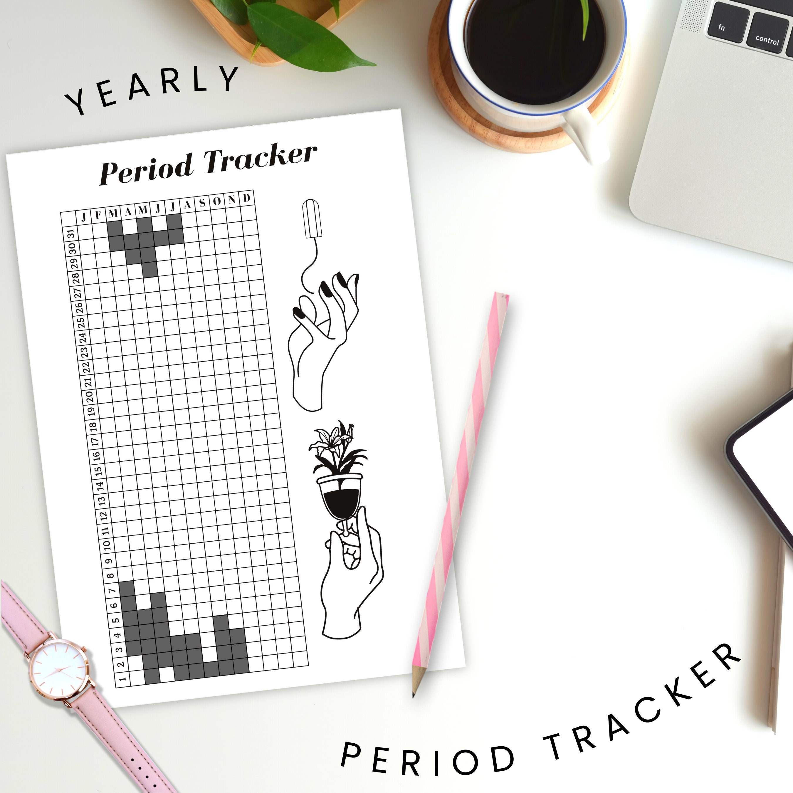Period Tracker Printable | Printable | A4 | A5 | Letter - Etsy