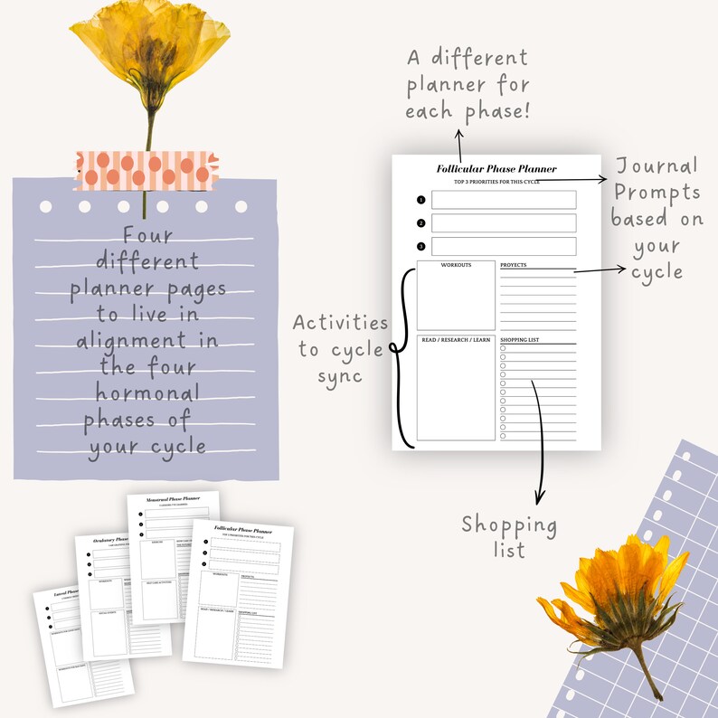 Women's Cycle Syncing Guide | Period Tracker | Cycle Syncing Journal ...