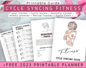 Cycle Syncing Journal With Calendar printable Period Tracker & Fitness ...