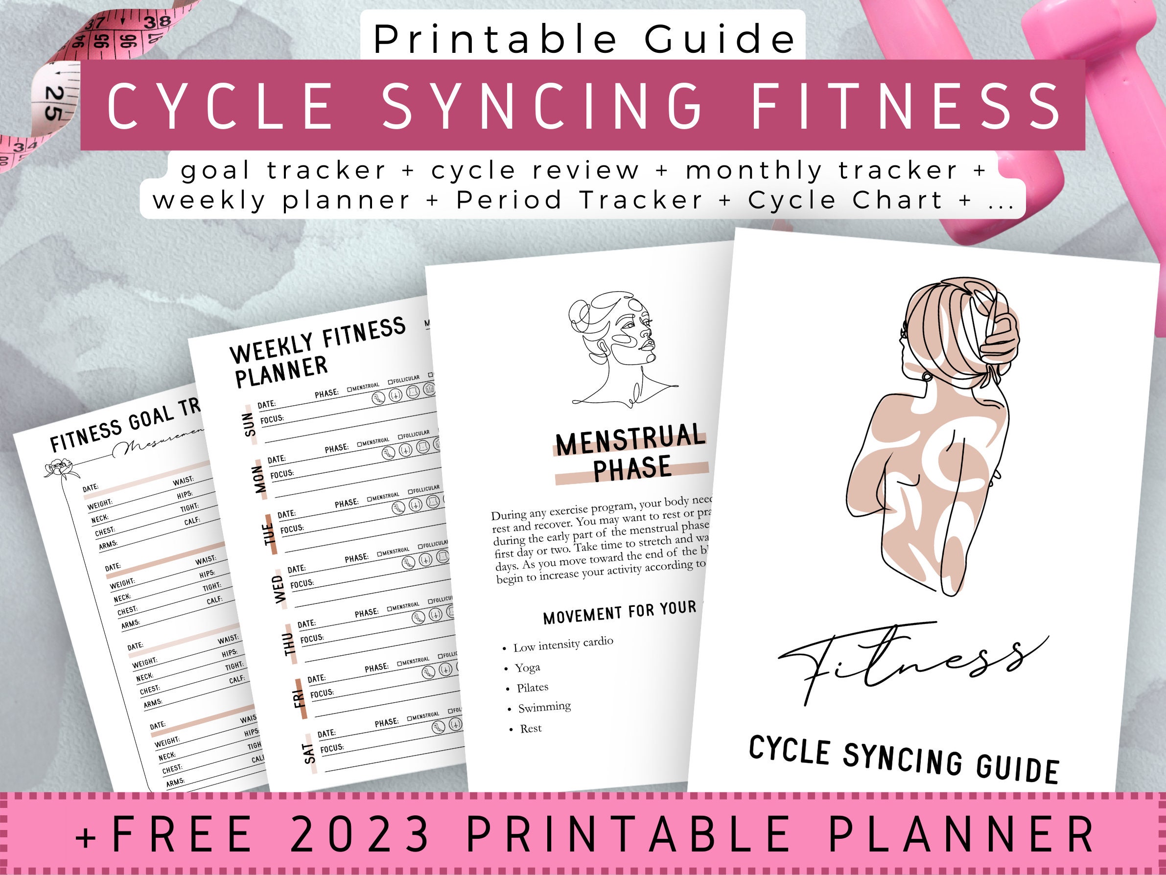 Cycle Syncing Fitness Printable Guide - Etsy
