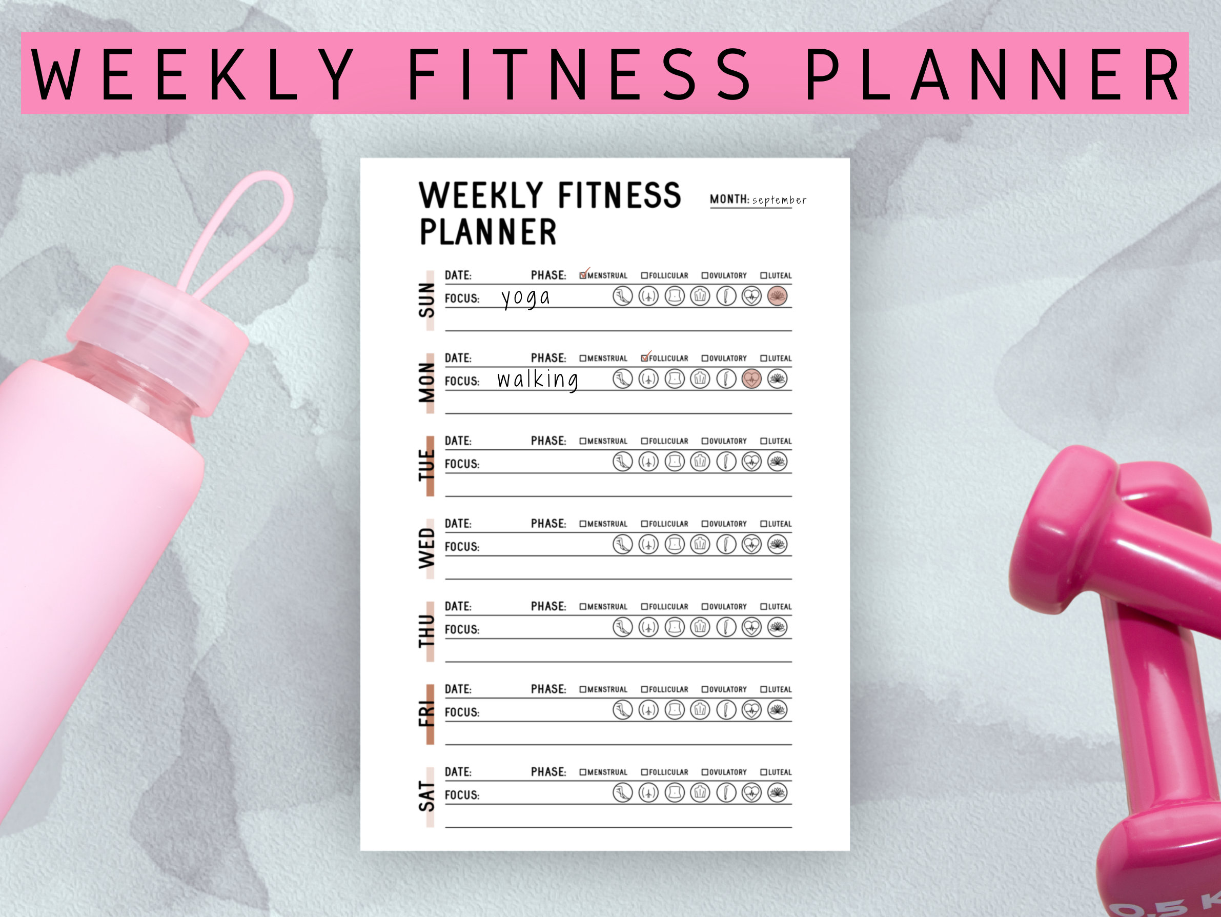 Cycle Syncing Fitness Printable Guide - Etsy