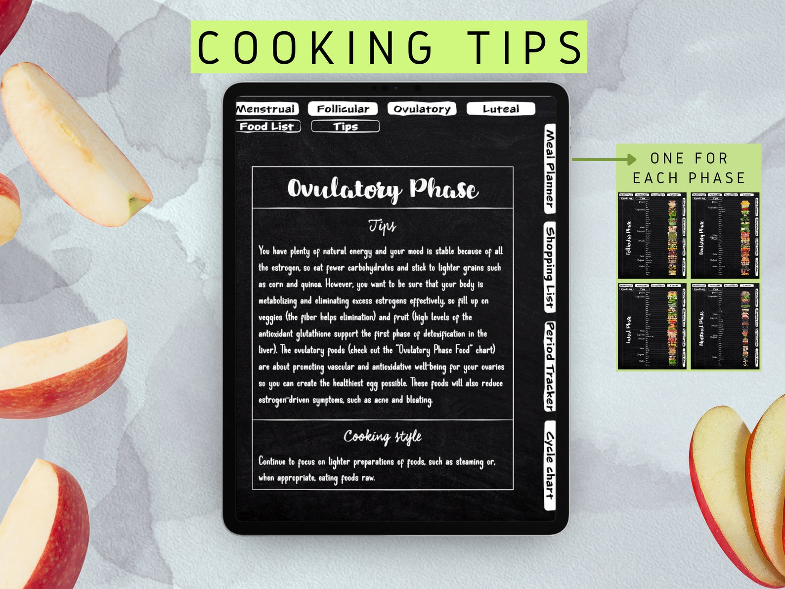 Cycle Syncing Nutrition Guide Digital for iPad Cycle Sync Food List - Etsy