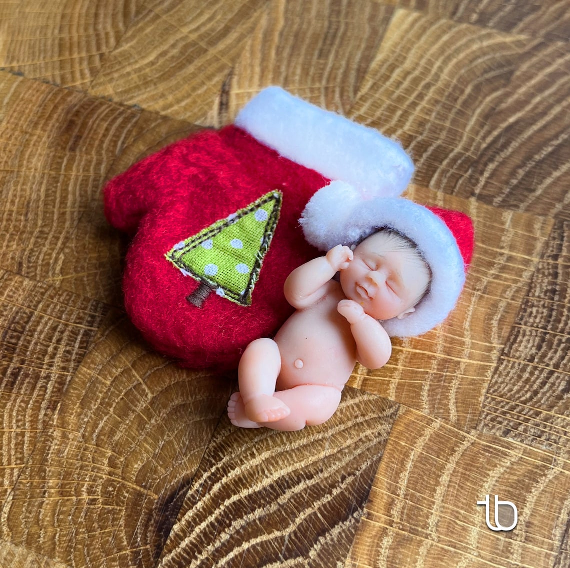 Christmas Elf Doll. Miniature 12 Scale Oak Art Doll. Lifelike Tiny Mini ...