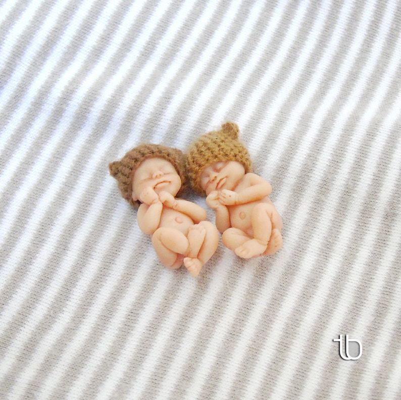 Miniature Polymer Clay Baby Dolls. Tiny Mini Reborn. Ooak Twin | Etsy