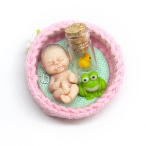 Miniature Reborn Baby, Cute Hand Sculpted Mini Baby With a Toy, Ooak ...