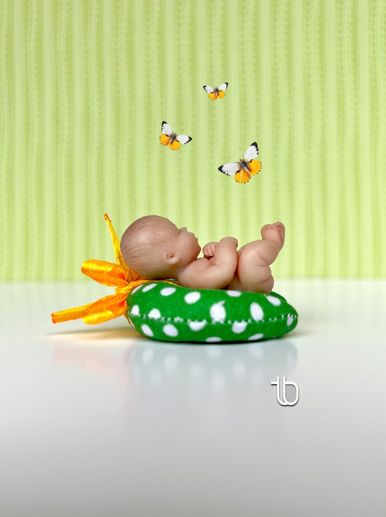 Miniature Polymer Clay Baby Doll, OOAK Newborn Figurine, Tiny Dollhouse ...