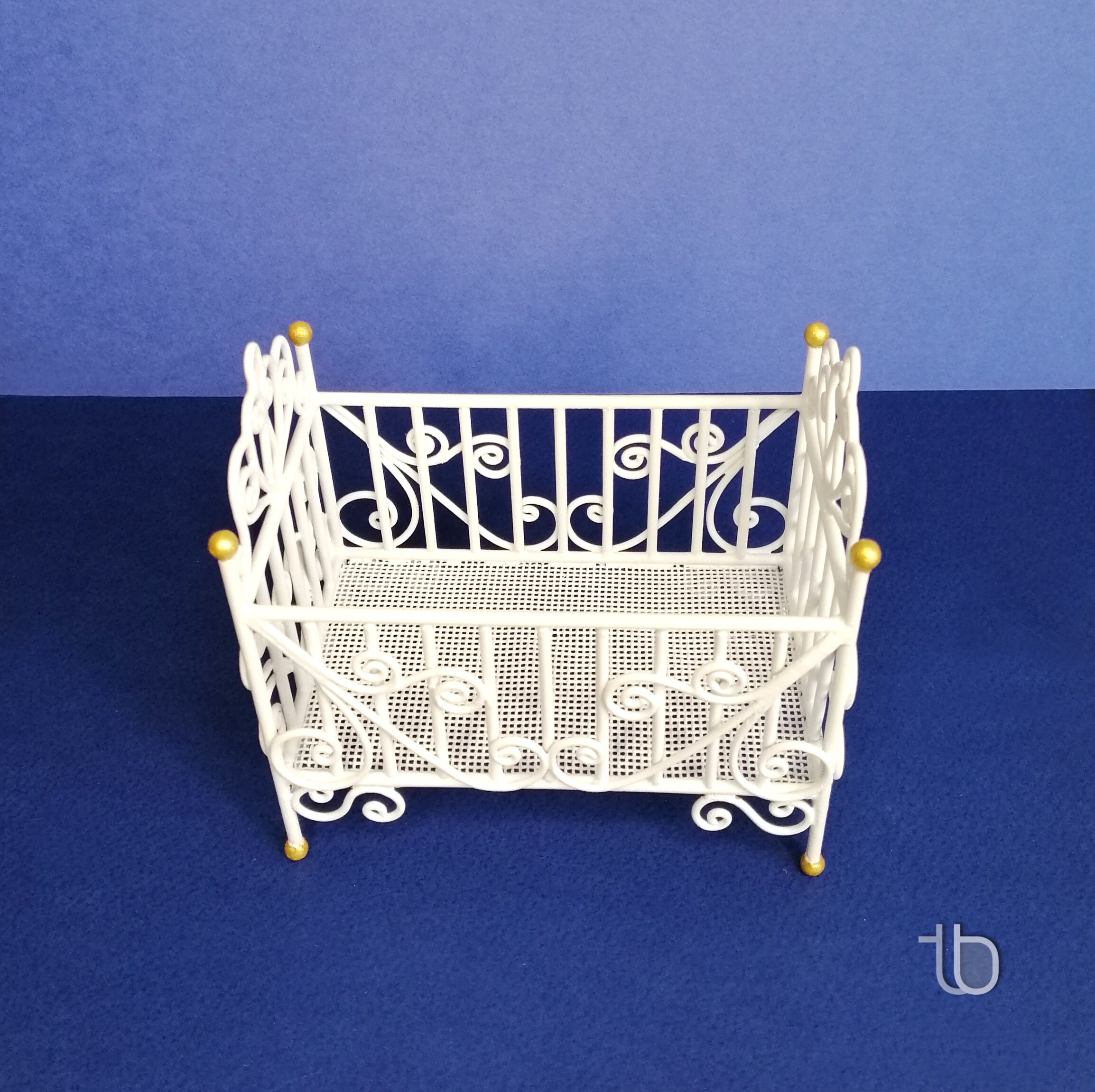 Dollhouse Miniature White Wire Nursery Crib Miniature baby | Etsy