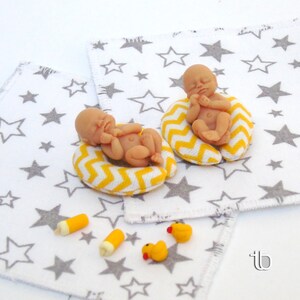 Miniature Polymer Clay Baby Dolls. Tiny Mini Reborn. Ooak Twin - Etsy