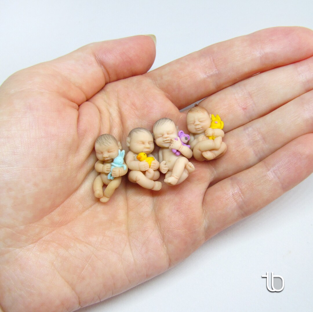 Miniature Reborn Babies With the Rubber Duck Polymer Clay Original Hand ...