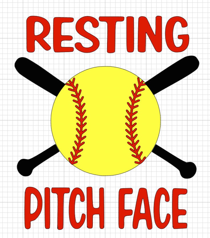 Resting Pitch Face SVG Digital File, Softball Pitcher Svg, Fast Pitch ...