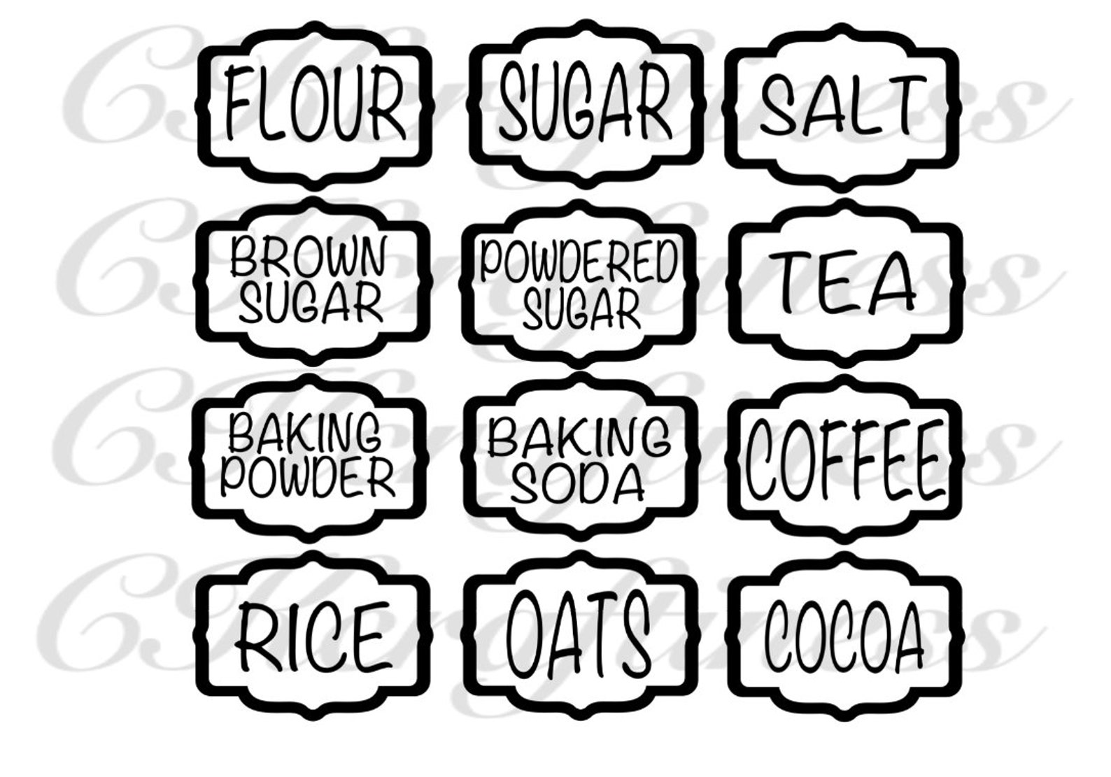 Set of 12 SVG Labels, Svg Pantry Organization, Svg Kitchen Labels ...