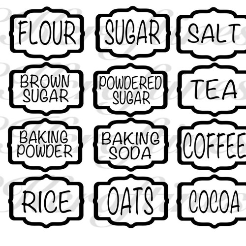 Set of 12 SVG Labels Svg Pantry Organization Svg Kitchen - Etsy