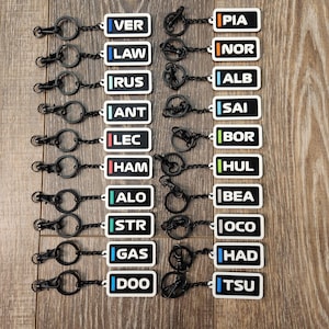F1 Motorsport Keychains Formula One Racing Driver Name Keychain - Etsy