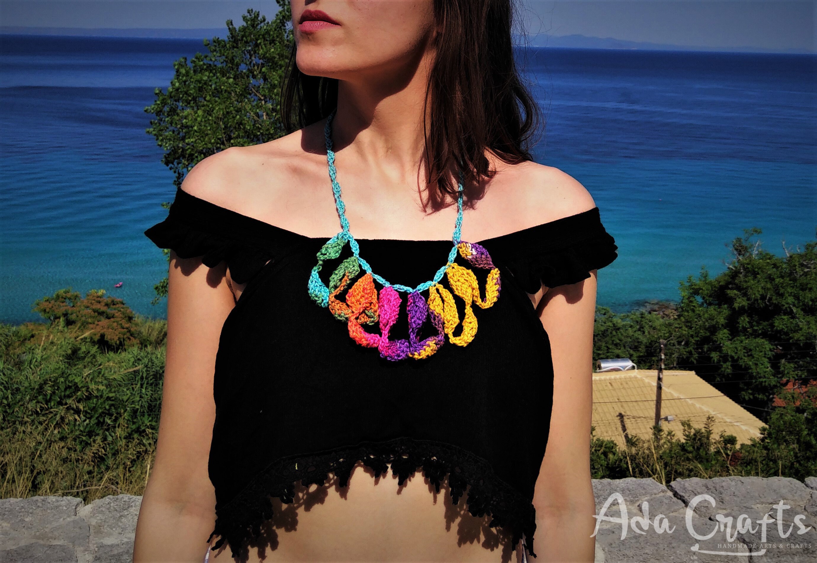 Crochet Pattern Twisted Shells Boho Statement Necklace - Etsy