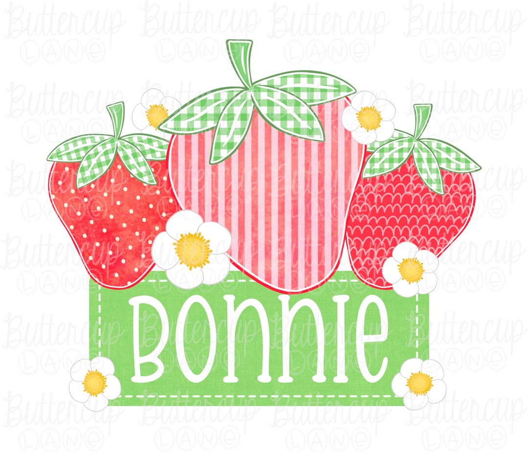 Girl Name Strawberry Sublimation Transfer / Strawberry Flowers / Kids ...