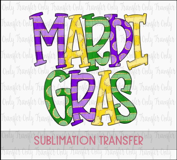 Image Transfers Sewing & Fiber Ready to Press Transfer Glitter Mardi ...
