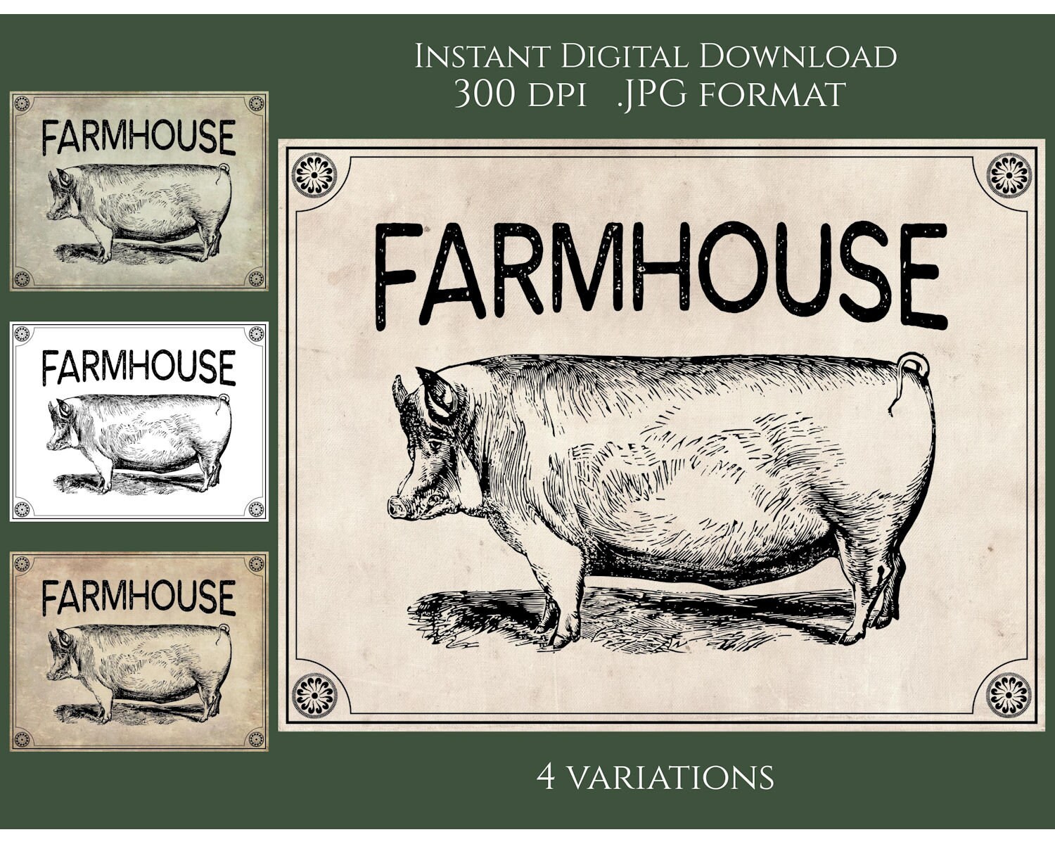 Farmhouse Digital Instant Download Printable Country Primitive Transfer ...