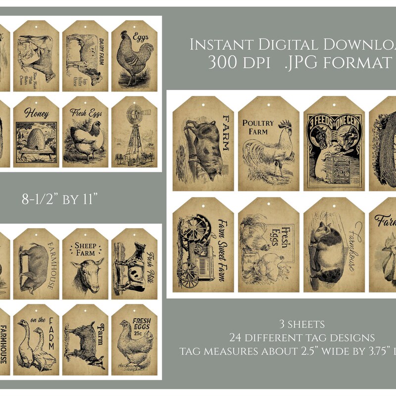 Primitive Tags - Etsy