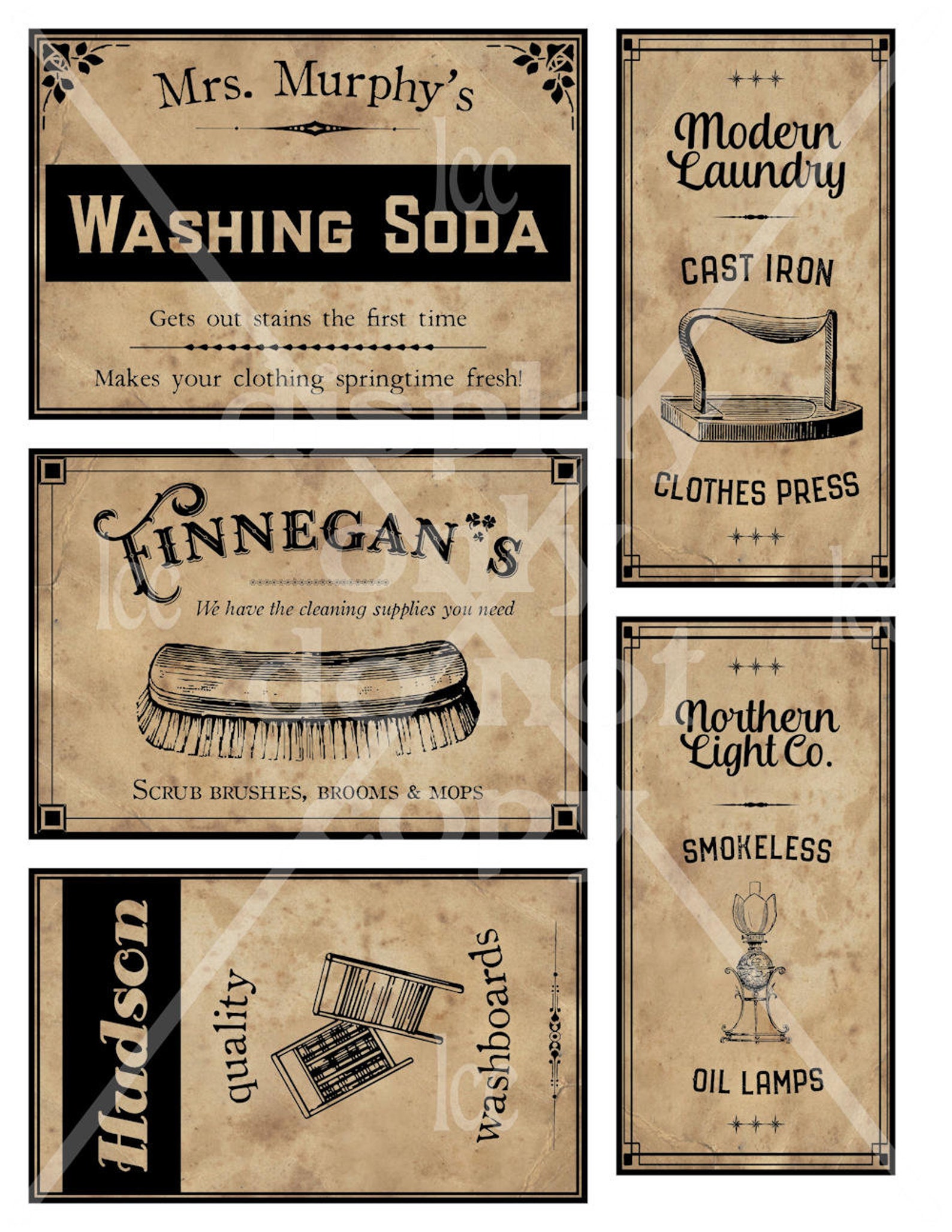 Cleaning Supplies Labels Digital Instant Download Printable Tags Label ...