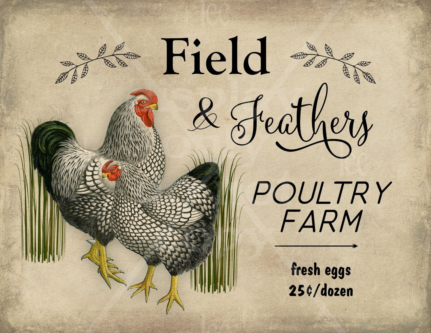 Chicken Poultry Egg Farm Digital Instant Download Printable Country ...