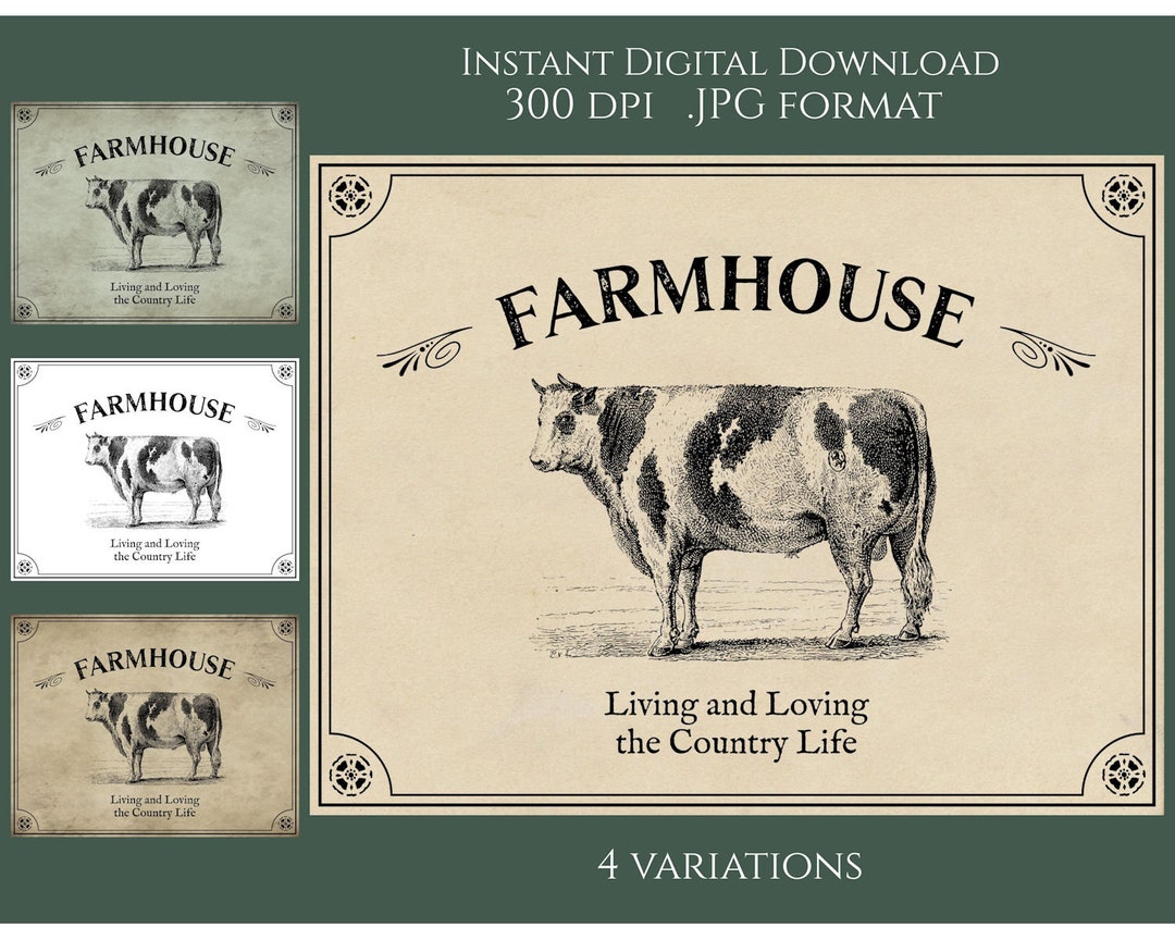 Farmhouse Digital Instant Download Printable Country Life Primitive ...