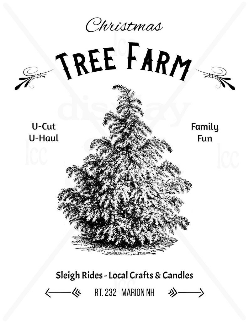 Christmas Tree Farm Digital Instant Download Printable Country ...
