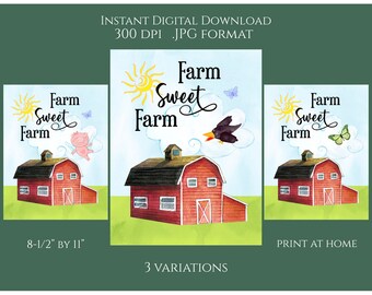 Farmhouse Digital Instant Download Printable Country Primitive - Etsy