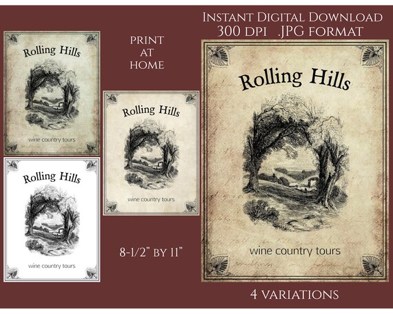 Vintage-style Digital Instant Download Printable Country | Etsy