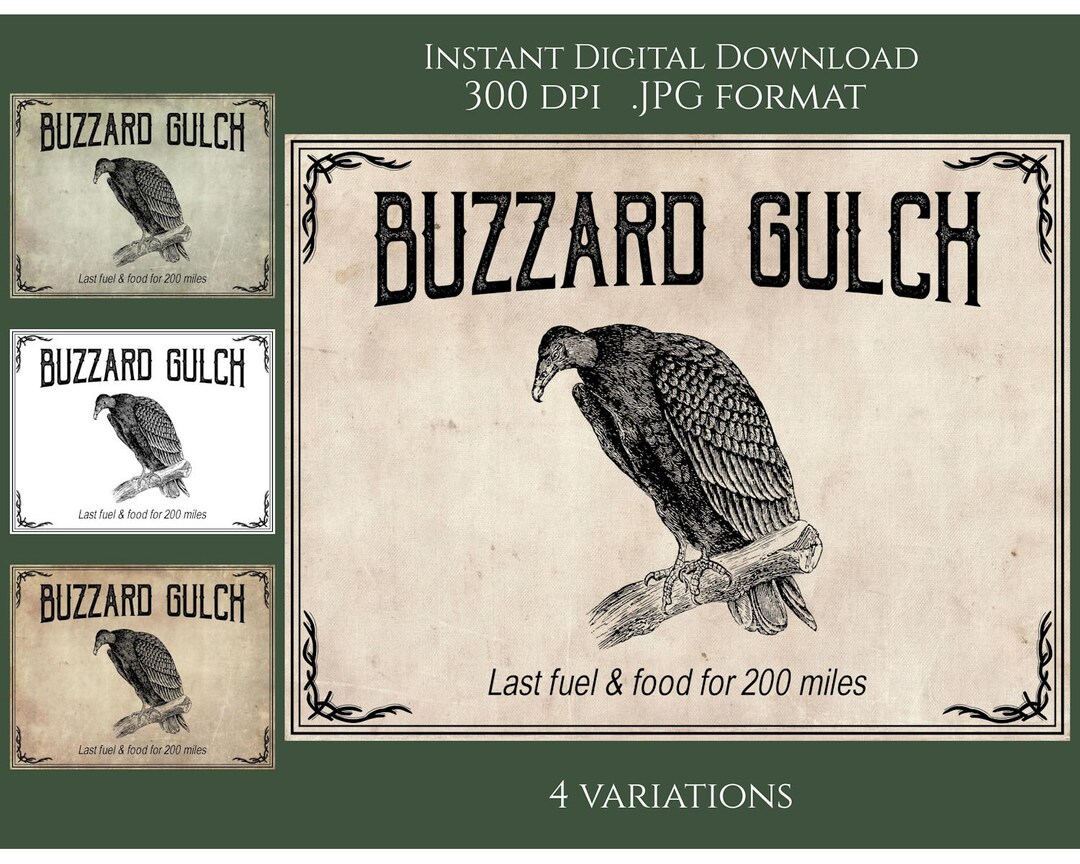 Halloween Buzzard Printable, Distressed Country Sign (digital Download ...