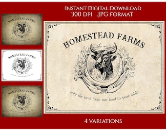 Farmhouse Digital Instant Download Printable Country Primitive | Etsy